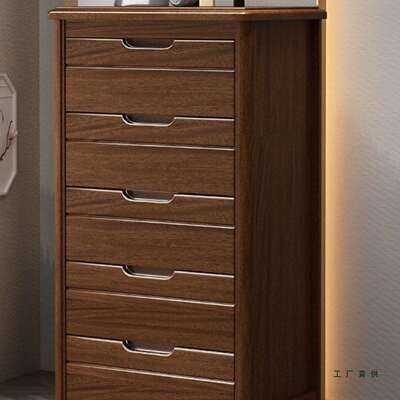 胡桃木三实木六柜现代简WVT约家用收纳室储卧物斗柜五斗橱整斗装