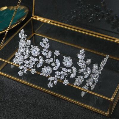 Luxury Wedding Hair Accessorie Full Zirconia Brides Tiaras H