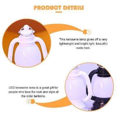 2 Pcs Home Decor Lantern LED Hanging Kerosene Decorate