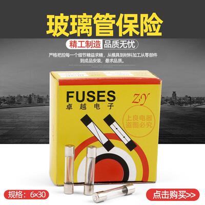 玻璃管保险丝 保险丝熔断器 保险管6x30 10A 15A 20A 25A 30A