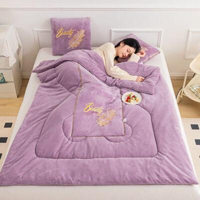 抱枕被被子两用厚二合一EYY折叠汽车靠载枕头办公室午睡加毯子冬