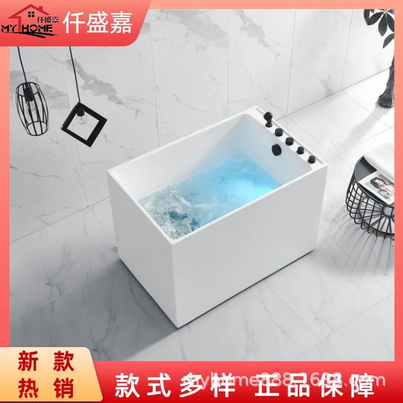 广东工厂亚克力小户型日式家用深泡按摩浴缸LED彩灯气泡缸款式多