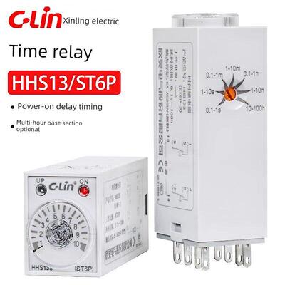 欣灵牌时间继电器HHS13-1/ST6P-4/H3Y-4 1S-60M AC220V/DC24V