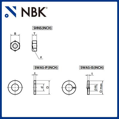 NBK SWAS-IS 六角螺母垫圈圆螺母英制不锈钢非标机械配件厂家直供