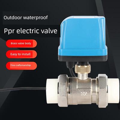 PPR电动球阀220VDC24V防水款两线铜电动水阀常开常闭式开关电磁阀