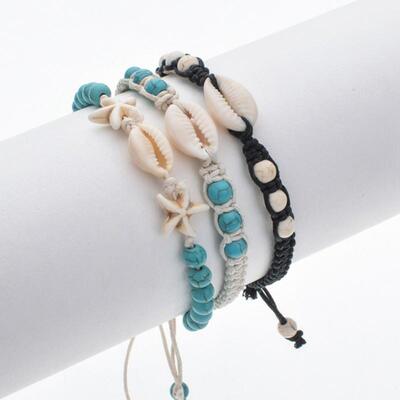 Simple Natural Stone Hand-woven Shell Bracelet Adjustable