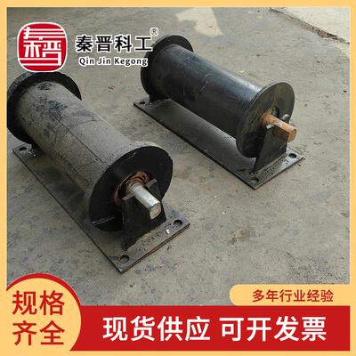 钢制实心地滚钢丝绳运输用焊接地辊轮煤矿井下钢丝绳提升铸钢地滚