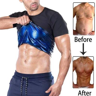 Men Sweat Sauna T-shirt Waist Trainer Slimming Suit Body Sha