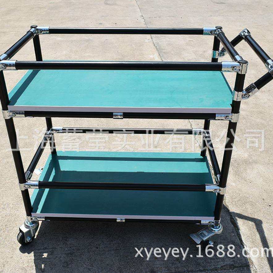 精益管工作台移动推车防静电线棒货架复合管精益管周转车流水线