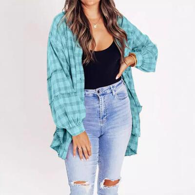 Women's Autumn and Winter New Frayed Lantern Sleeve Loose