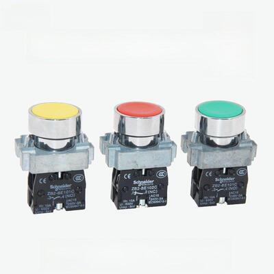 施耐德平头按钮Xb2Ba31C Ba42C自覆位启停开关Zb2-Be101C常开