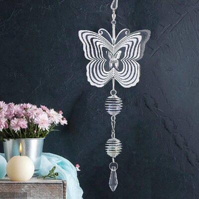 Butterfly Stainless Steel Mirror Reflection Hanging Crystal
