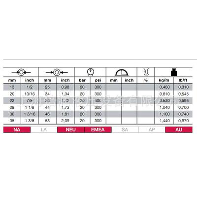 供应阿法格玛ALFAGOMMA 160AA 20BAR 轨道空气制动 工业管