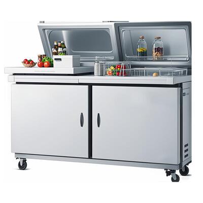 小型多门多功能不锈钢冷藏沙拉台salad bar freezer沙拉台冷柜