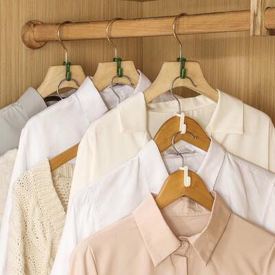 Stackable clothes hanger with connecting hooks for wardrobe