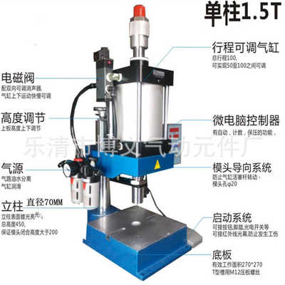 1压力机气动气 柱冲床力c51500kg台式单型吨气动小型1式.-