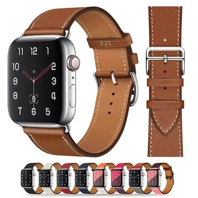 Leather Watch Band for Apple Watch Ultra 2 Strap Series 9 8