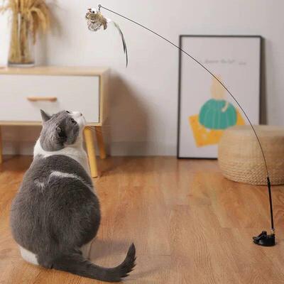 Simulation Bird interactive Cat Toy Funny Feather Bird with
