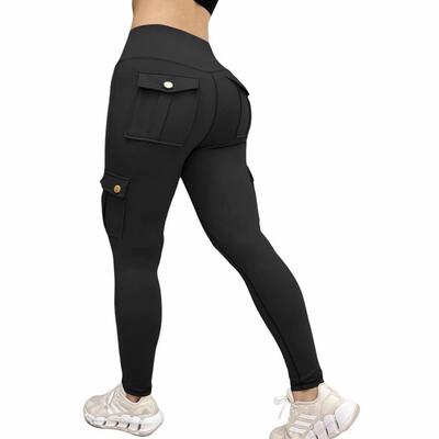 3pcs Womens HighWaisted Yoga Pants with Hip Lift Pockets 90