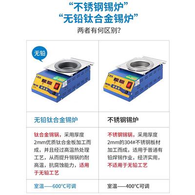 CMW创美威锡炉圆形数显智能调温小型无铅熔锡炉环保焊锡炉浸锡机