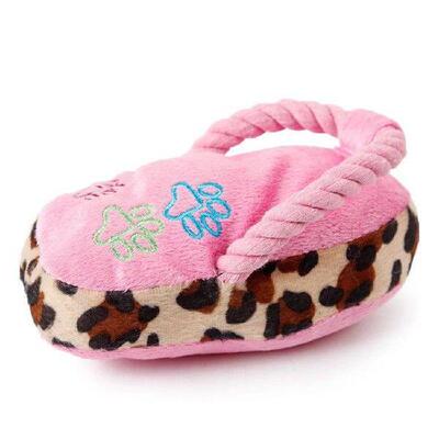 3PCS Plush Flip Flops Pet Teddy Toy Dog Paw Print