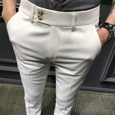 Fabulous Ninth Trousers Slim Fit Men Suit Pants Formal Poe