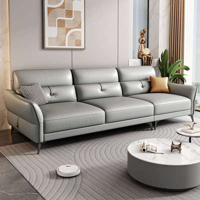 CBD新款意式真皮沙发客厅简约现代小户型三人位轻奢直排头层牛皮