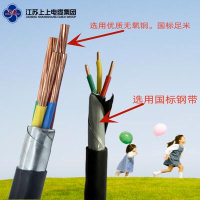 江苏上上阻燃国标铠装电缆ZC-YJV22-3芯4芯5芯*2.5/4/6/10/16/25