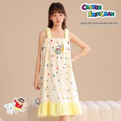 蜡笔Shin-Chan浴巾女士家用可穿戴浴裙2025新吸水速干可爱浴袍包