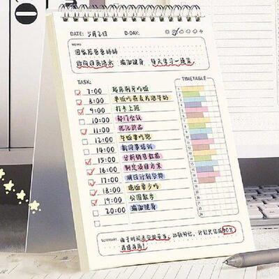80Sheets Simple Planner Agenda Spiral Note Schedules