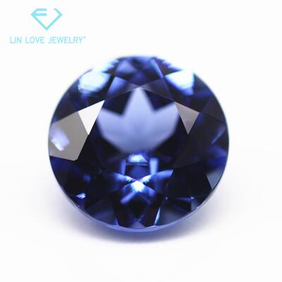 圆形及异形培育蓝宝石裸石 实验室培植再生长蓝宝石Sapphire blue