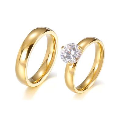 cz Diamond Stone ladies Bridal Engagement Wedding Rings Sets