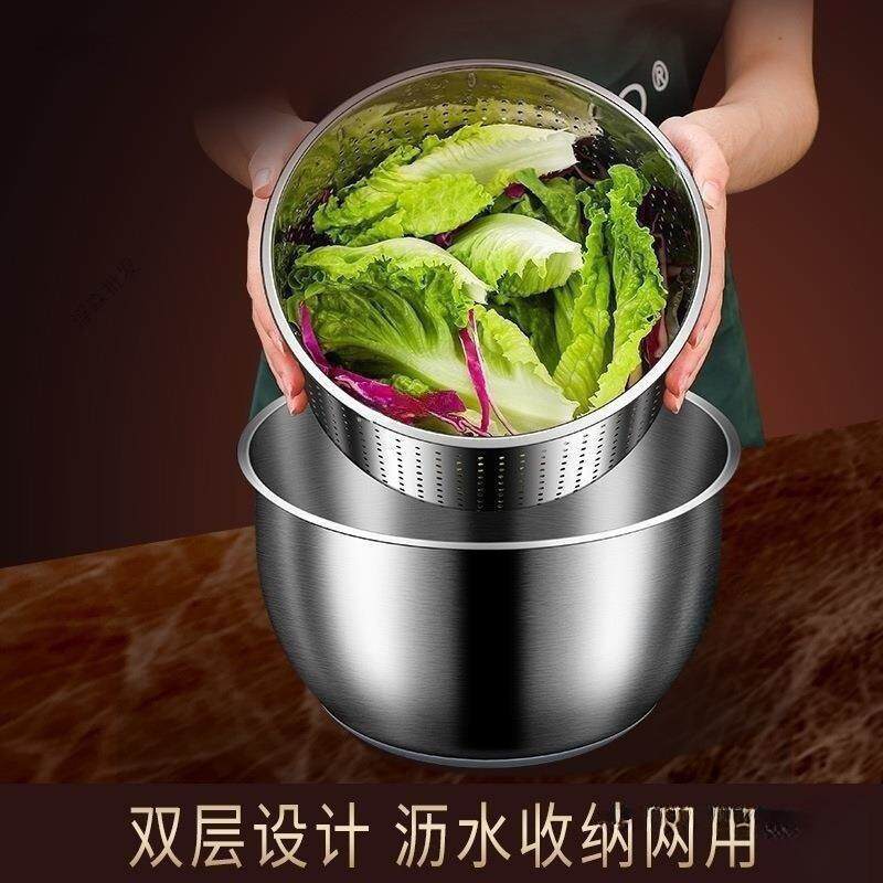 蔬菜脱水器不锈钢手动沙拉果蔬甩干机家用果蔬脱水机洗菜甩水