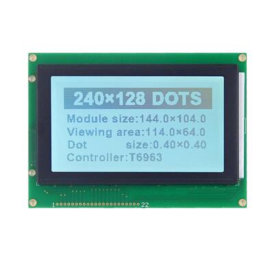 5.1寸240128液晶屏 工业级液晶屏 T6963控制器RA8806字库工控液晶