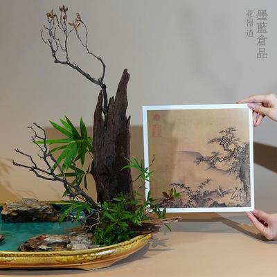 自然风化沉木枯木树根木雕杜鹃木插花微景观鱼缸造景木头摆件装饰