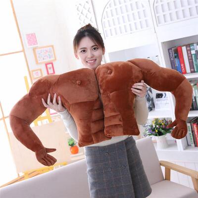 高档男友手臂睡觉肌肉男抱意枕枕毛绒玩头具创胳膊靠垫情朋人节礼