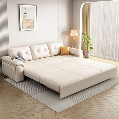 202新物款沙发床现代奶油RHS风小户型沙床折叠多功发能储沙5发