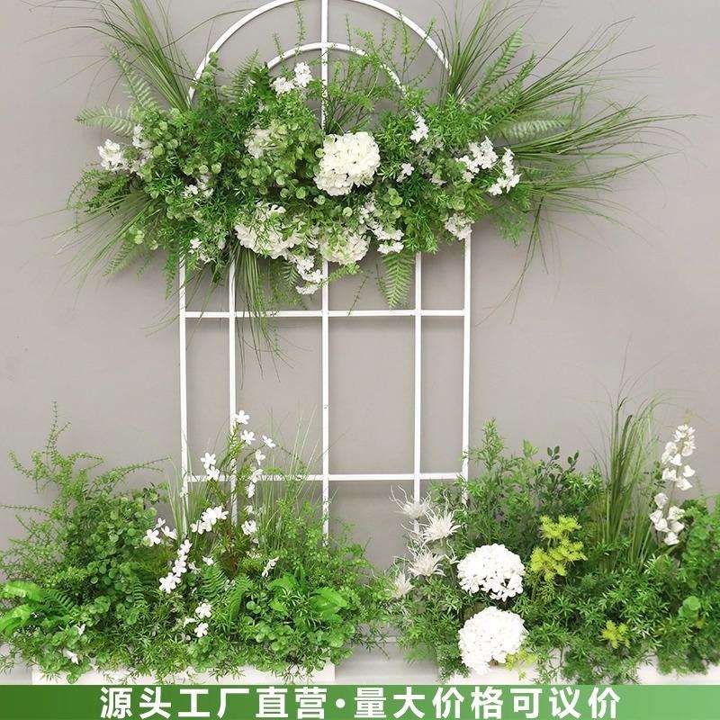 商业美陈森婚摆礼地排布花置装饰系花艺婚庆森系成品仿真花排仿真