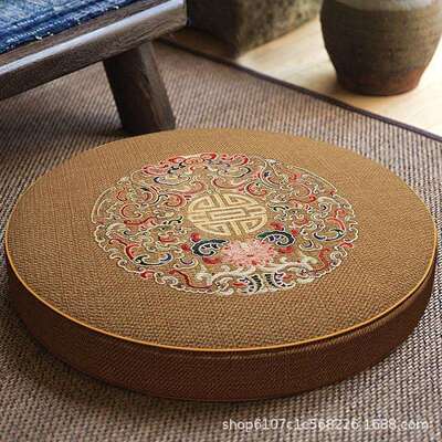 蒲团坐垫冥禅垫新中MH5562式垫家用圆拜垫阳想榻台榻米垫子形棉麻