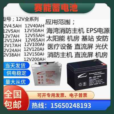 赛能蓄电池SN-12V65CH/12V7AH12AH17AH24AH38AH40AH55AH65AH100AH
