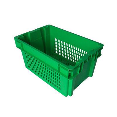 加厚错位筐可套叠塑料周转筐冷库食品中转框蔬菜水果运输熟料胶框