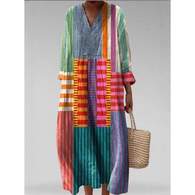 Long sleeved shirt dress with floral print sleeves and