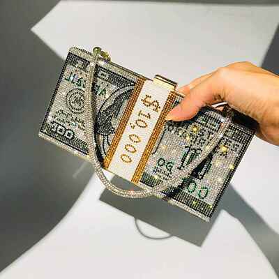Evening Party Bag Dollar Cash Bag Lady Summer Cool Rhineston