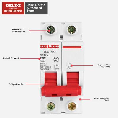 德利西2P空气开关断路器家用Dz47S空气开关2A6A10A16A20A25A32A40