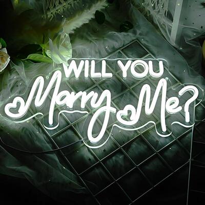 建品亚马逊外贸跨境霓虹灯发光字Will You Marry Me Neon Sign