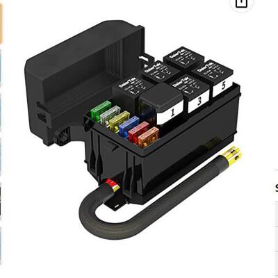 12-24V保险丝继电器盒6个槽通用继电器盒预接线ATC/ATO叶片保险丝