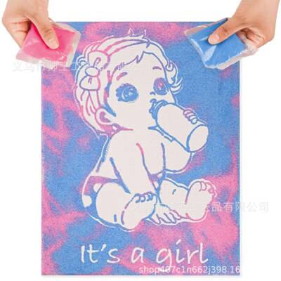跨境Gender Reveal party 彩色沙画 Boy or Girl性别揭示道具