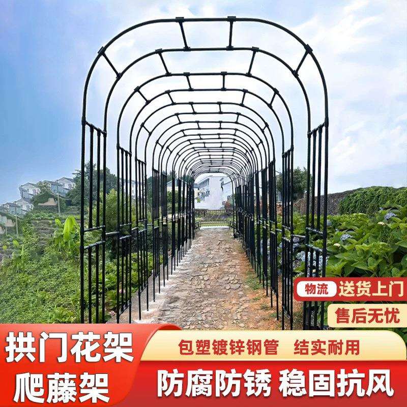 拱门花架爬藤架园艺藤本月季葡萄架拱形架子支撑半边藤架攀爬支架