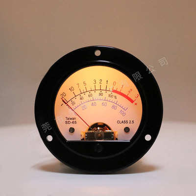 指针式表头复古表盘圆形SO65 AC-1.228V黄色背光VU表电平表电压表