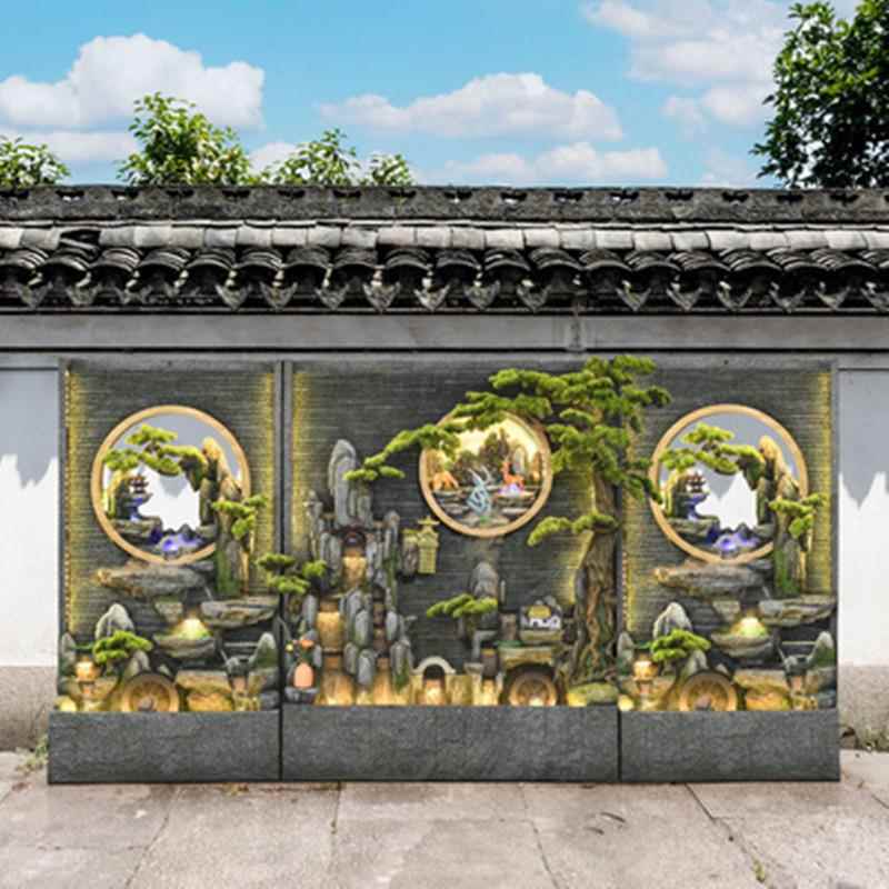 水幕墙流水摆件户外庭院假山喷泉鱼缸酒店屏风装饰景观办公室落地